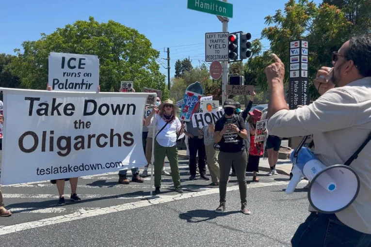 Protests Target Palantir's and Thiel's Role in ICE Deportations and ...