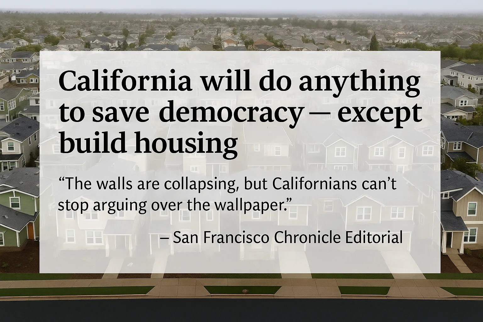 Chronicle Editorial Board Backs SB 79, Warns California Risks Collapse ...
